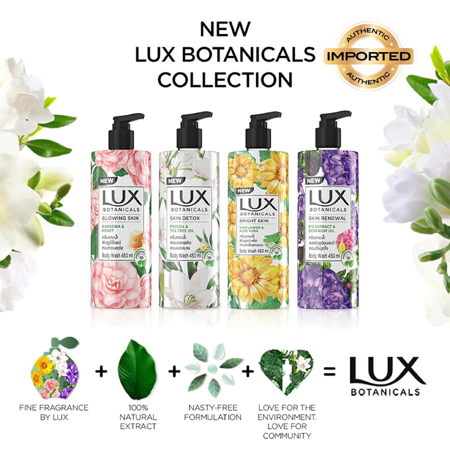 Buy LUX BOTANICALS SKIN DETOX BODY WASH FREESIA & TEA TREE OIL, NATURAL ...