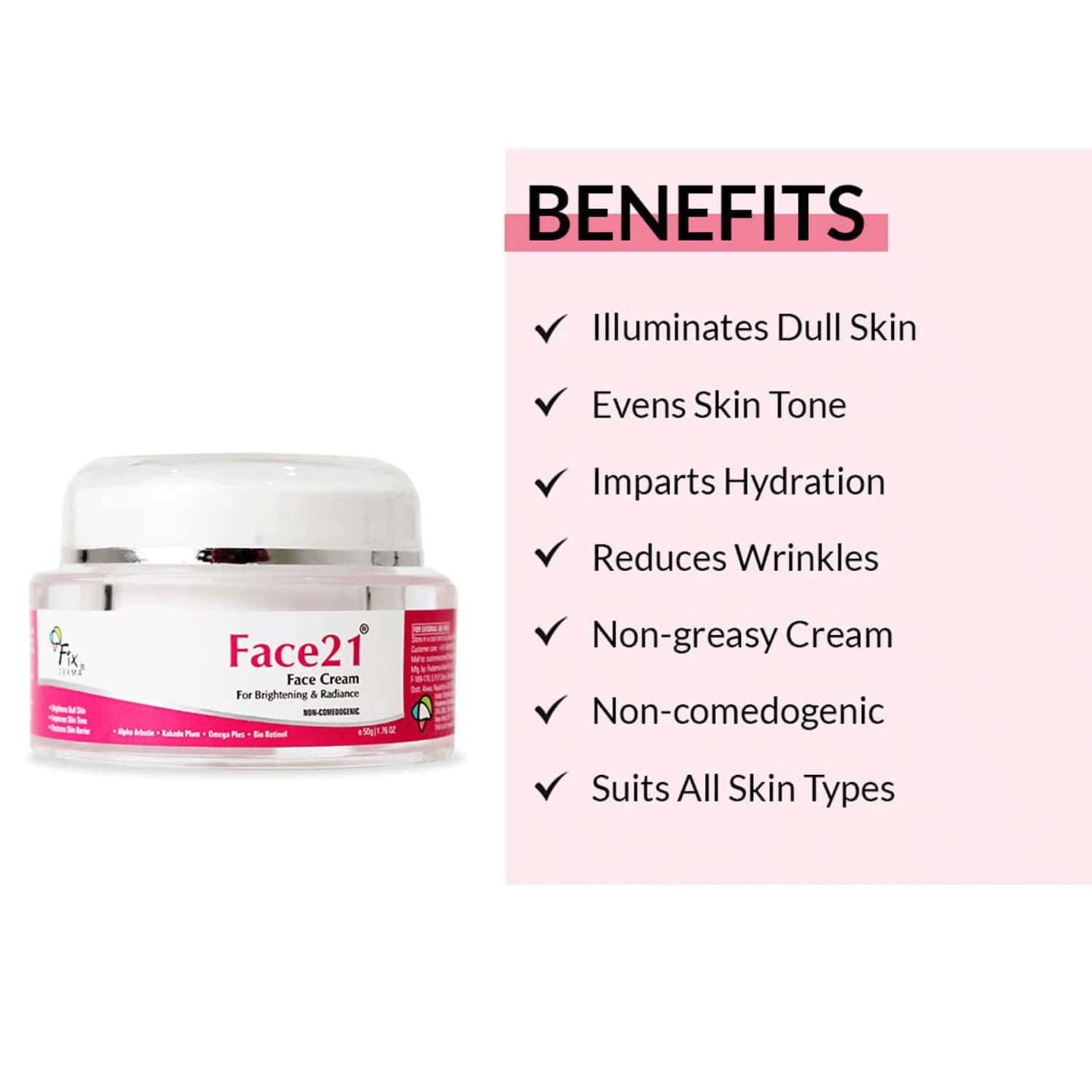 Buy FIXDERMA FACE 21 CREAM 50G Online & Get Upto 60% OFF at PharmEasy
