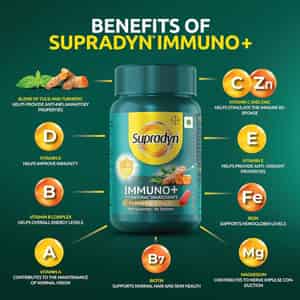 Buy SUPRADYN IMMUNO+ WITH TURMERIC + TULSI NATURAL IMMUNITY BOOSTER ...