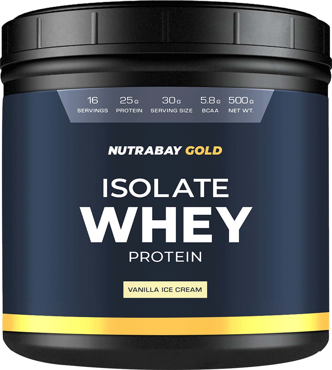 Buy NUTRABAY GOLD 100% WHEY PROTEIN ISOLATE, VANILLA ICE CREAM - 500G ...