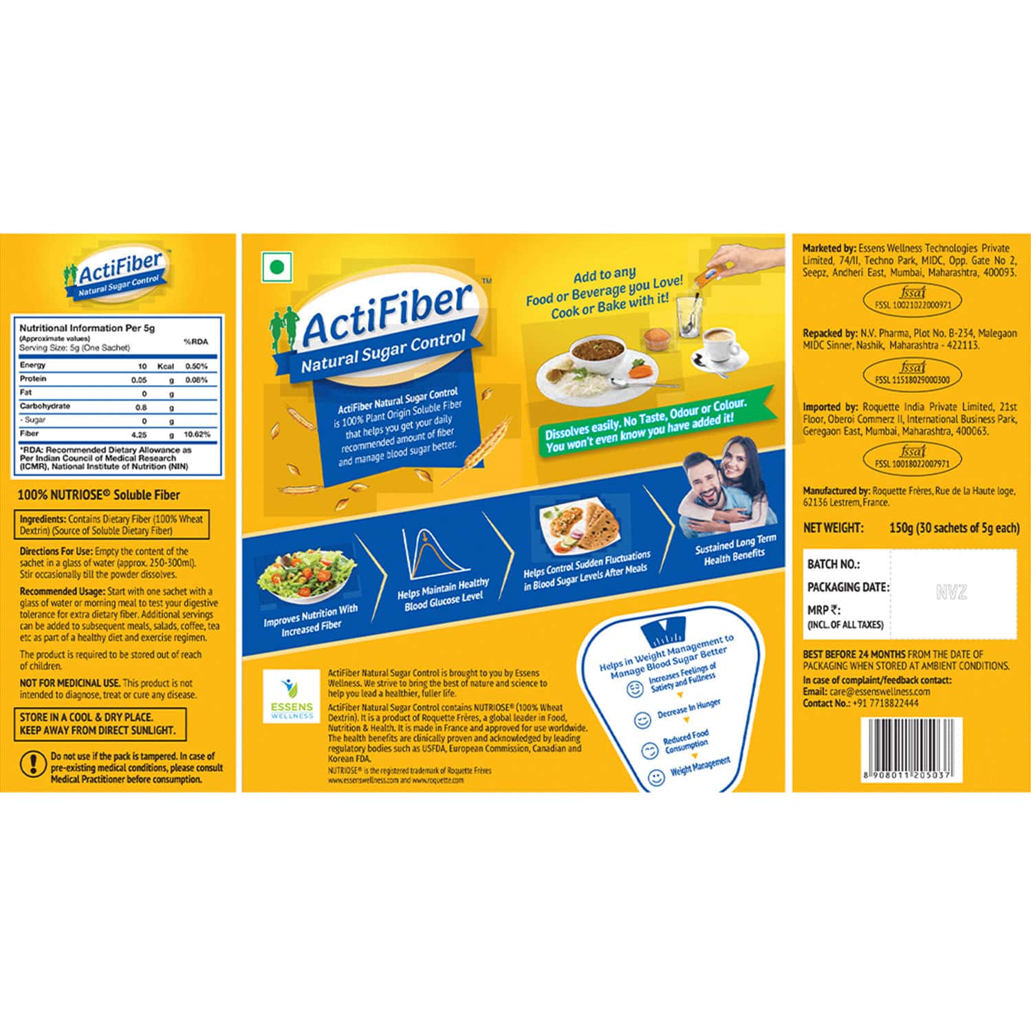 Buy ACTIFIBER NATURAL SUGAR CONTROL BOX OF 150 G Online & Get Upto 60% ...