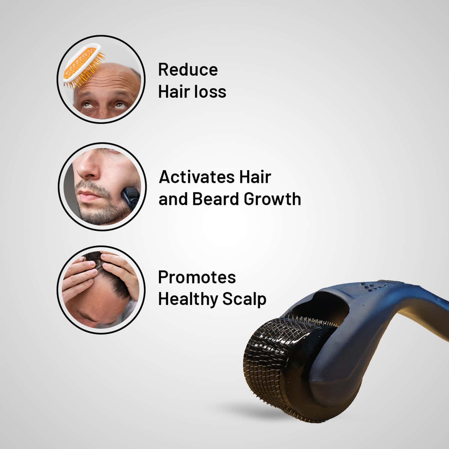 Buy FORMEN DERMA ROLLER FOR HAIR GROWTH | 540 (0.5 MM) TITANIUM MICRO ...