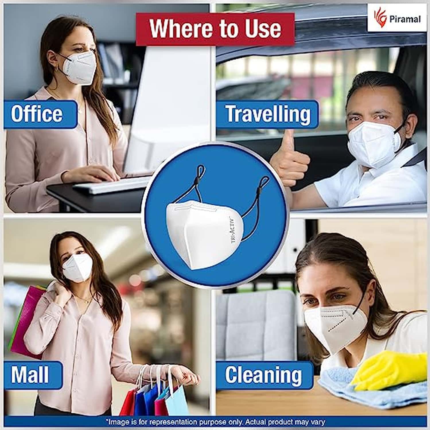 Buy TRI-ACTIV 5 LAYER PROTECTIVE FACE MASKS/TESTED AS PER N95 STANDARD ...