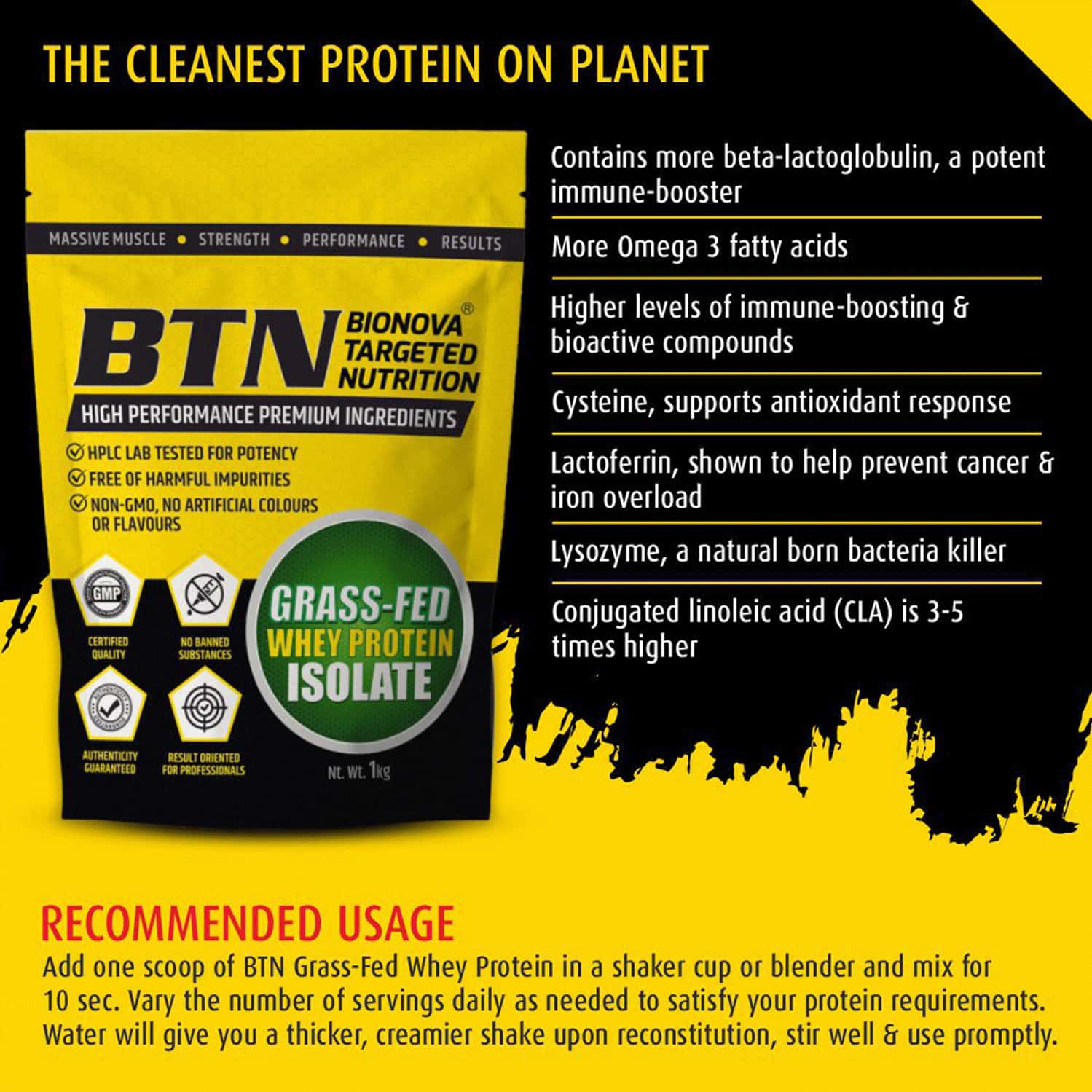 Buy BTN SPORTS GRASS FED WHEY PROTEIN ISOLATE | HELPS MUSCLE BUILDING ...