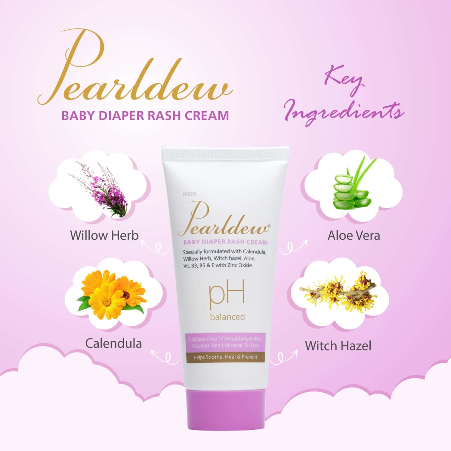 Buy PEARLDEW BABY DIAPER RASH CREAM 50 GM | WITH CALENDULA & WITCH ...