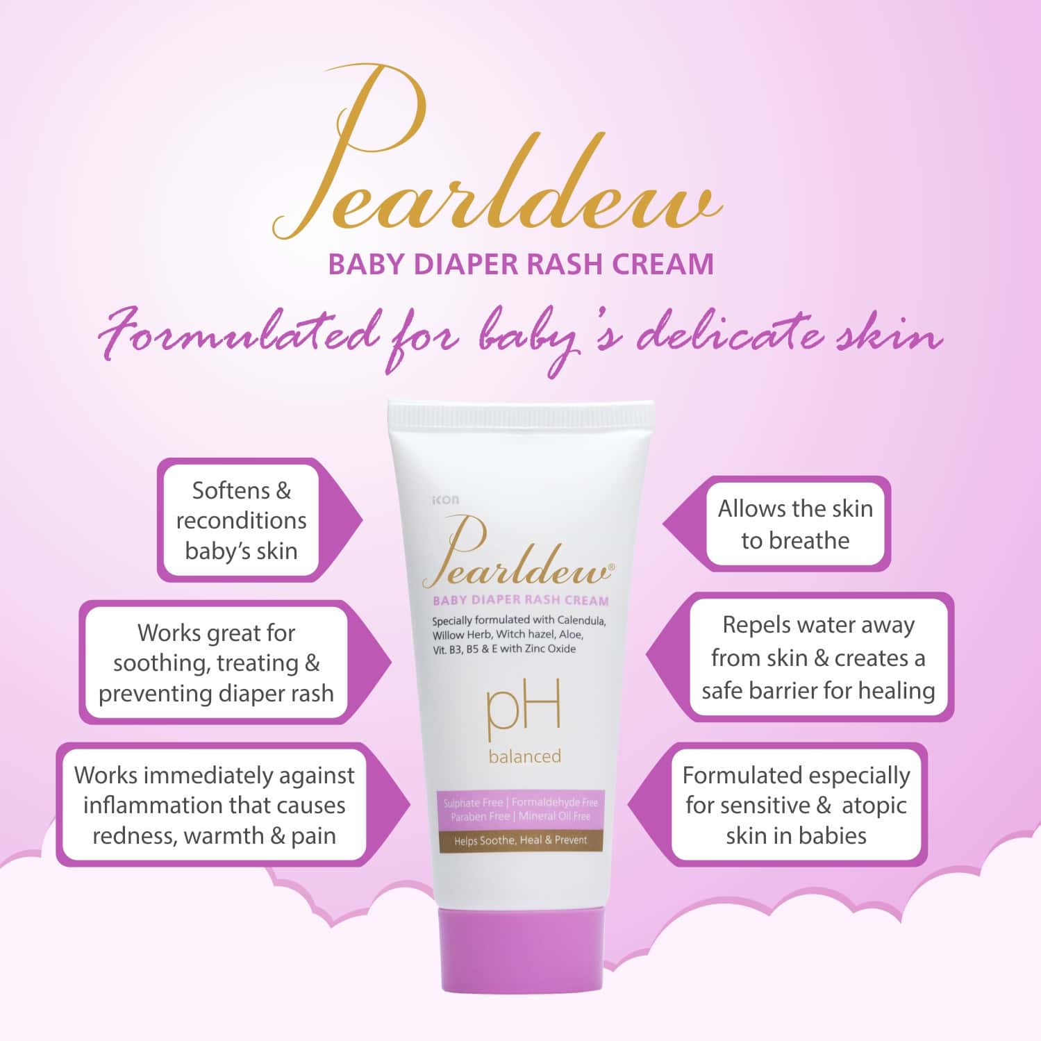 Buy PEARLDEW BABY DIAPER RASH CREAM 50 GM | WITH CALENDULA & WITCH ...
