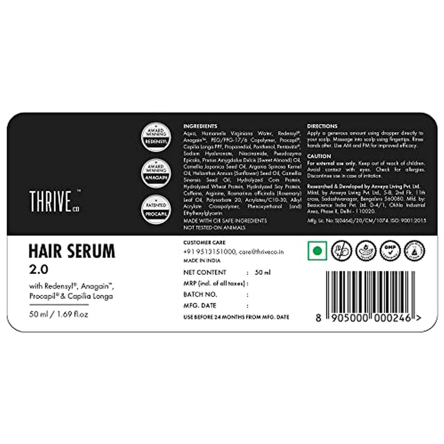 Buy THRIVECO HAIR GROWTH SERUM | REDENSYL ANAGAIN PROCAPIL & CAPILIA ...