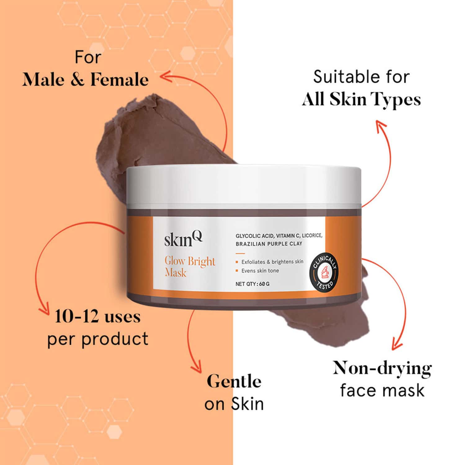 Buy SKINQ GLOW BRIGHT MASK Online & Get Upto 60% OFF at PharmEasy