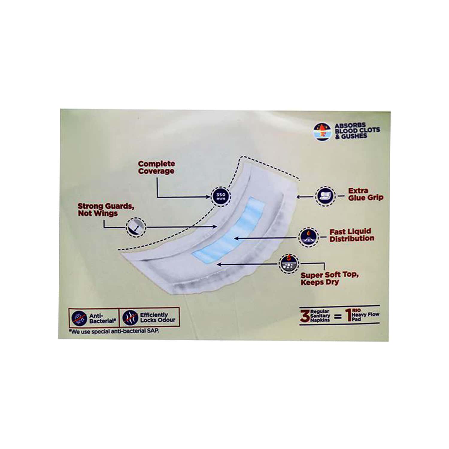 Buy RIO HEAVY FLOW PADS - PACK OF 6 Online & Get Upto 60% OFF at PharmEasy