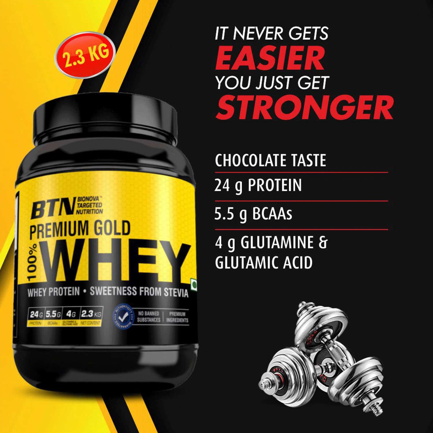 Buy BTN SPORTS PREMIUM GOLD 100% WHEY PROTEIN POWDER | CHOCOLATE TASTE ...