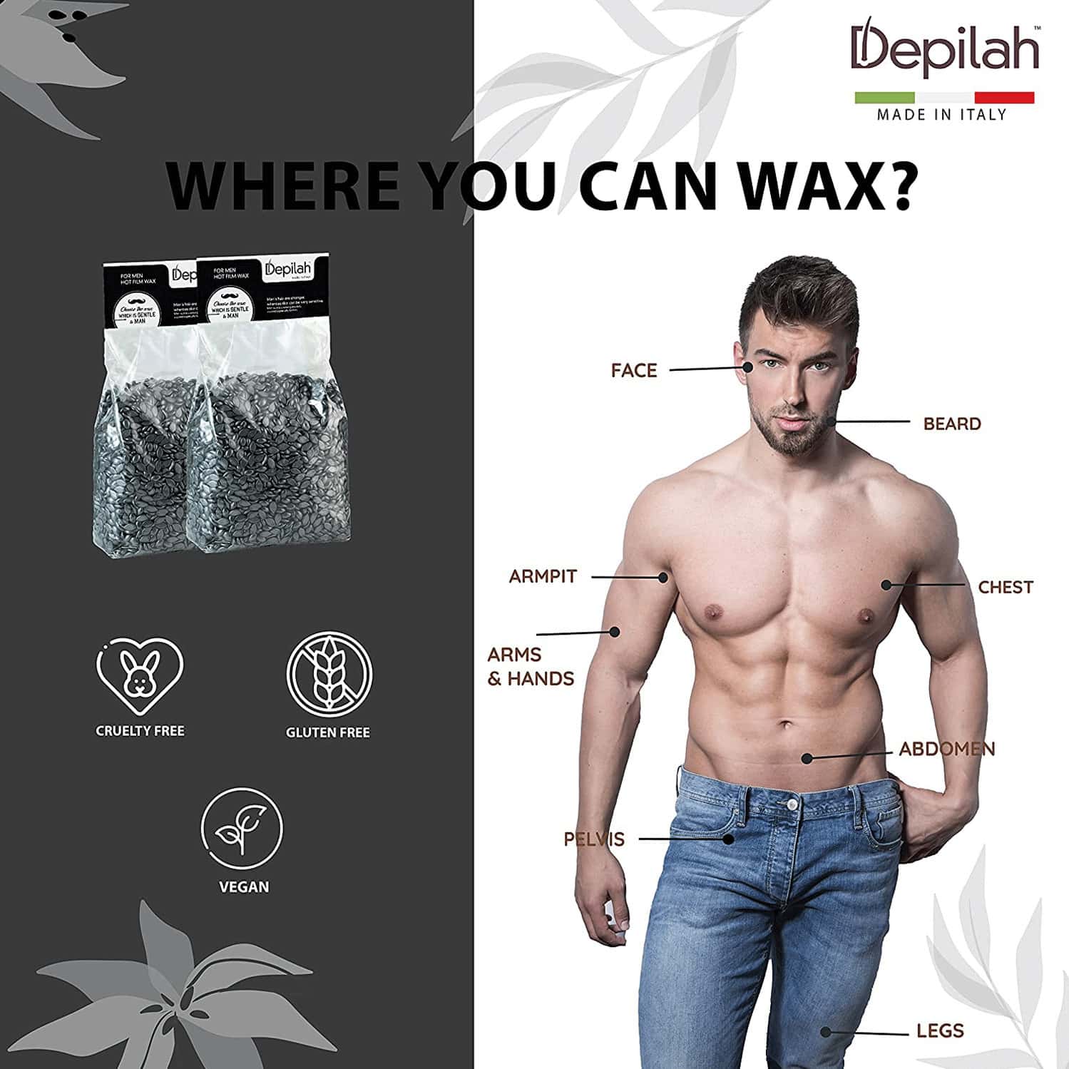 Buy DEPILAH BRAZILIAN HOT FILM WAX - 1 KG SILVER STRIPLESS WAX (MEN ...