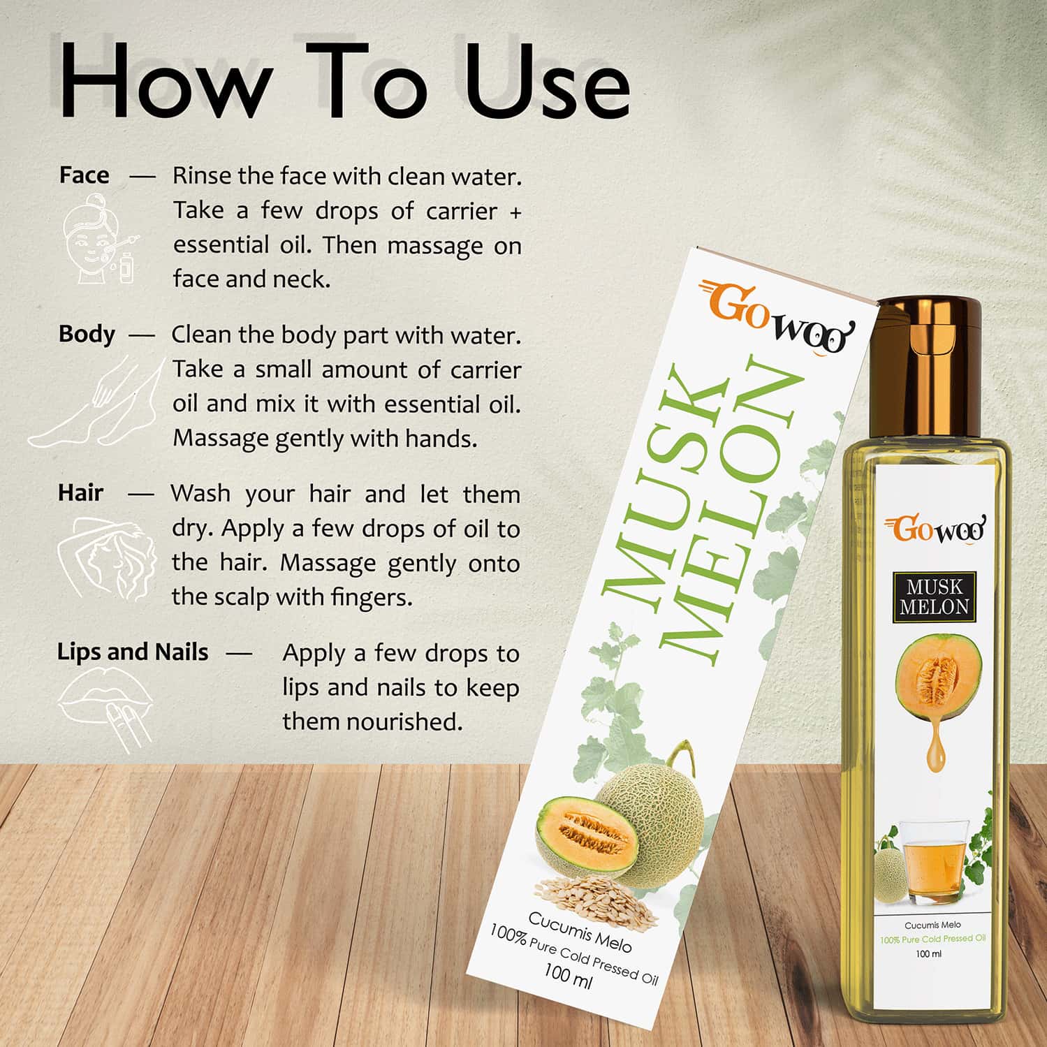 Buy GO WOO 100% PURE MUSK MELON CARRIER OIL FRAGRANCE 100 ML Online ...