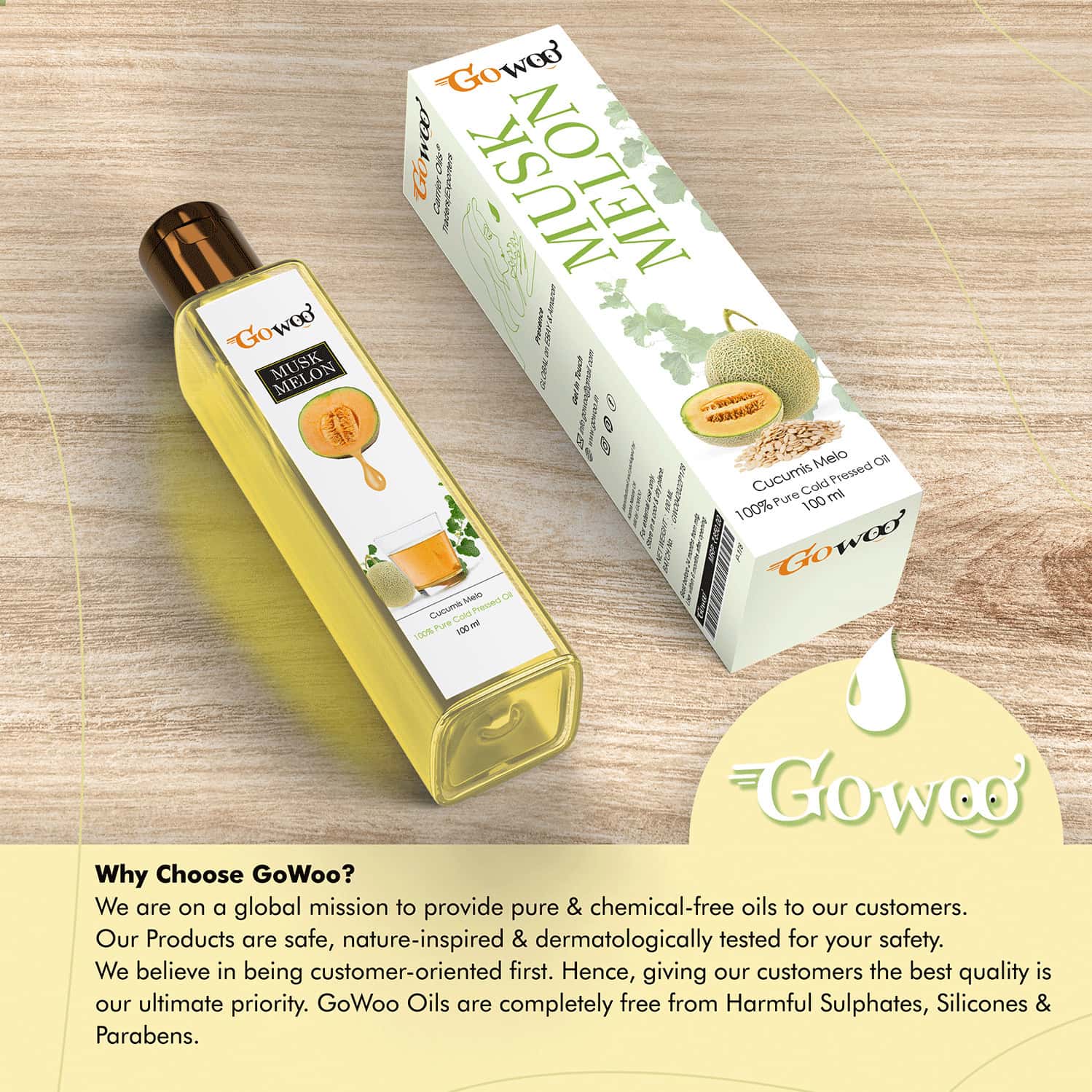 Buy GO WOO 100% PURE MUSK MELON CARRIER OIL FRAGRANCE 100 ML Online ...