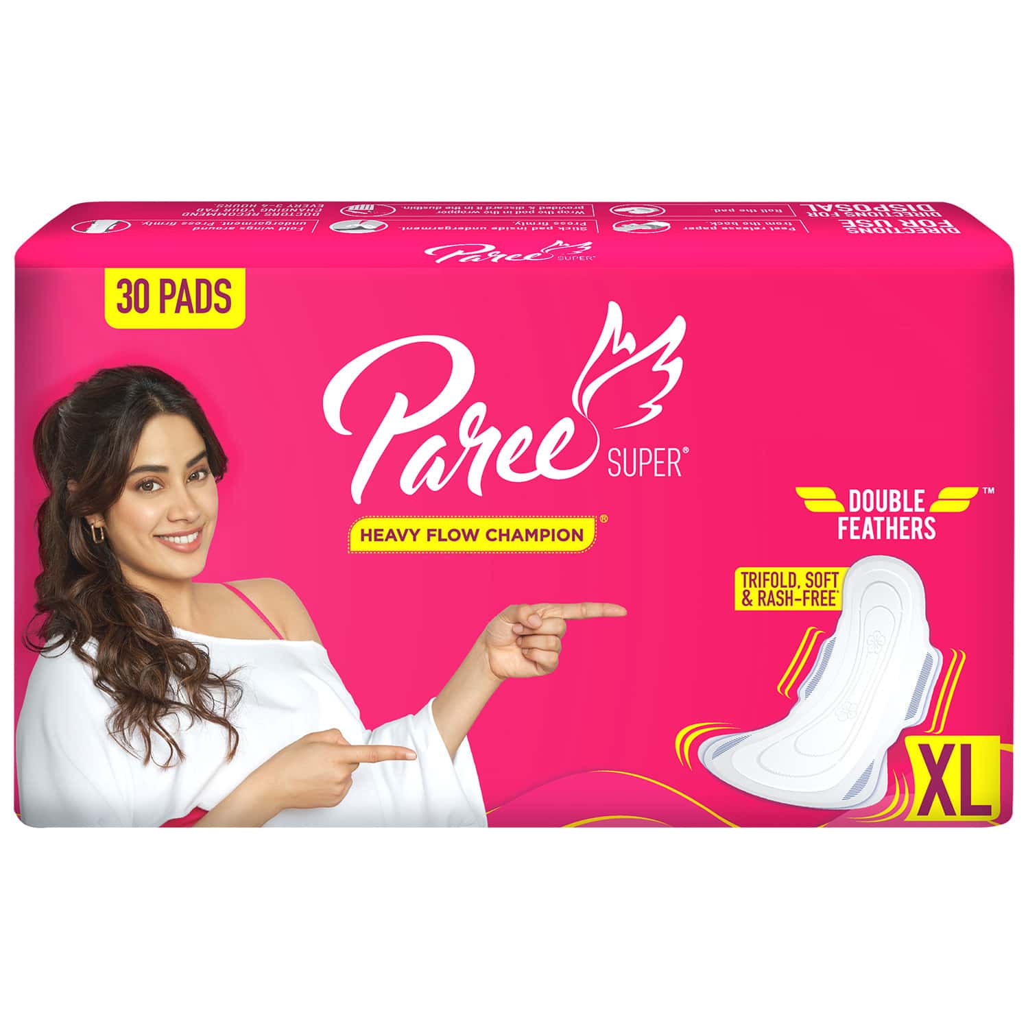 Buy PAREE SUPER SANITARY PADS WITH DOUBLE FEATHER FOR HEAVY FLOW XL ...