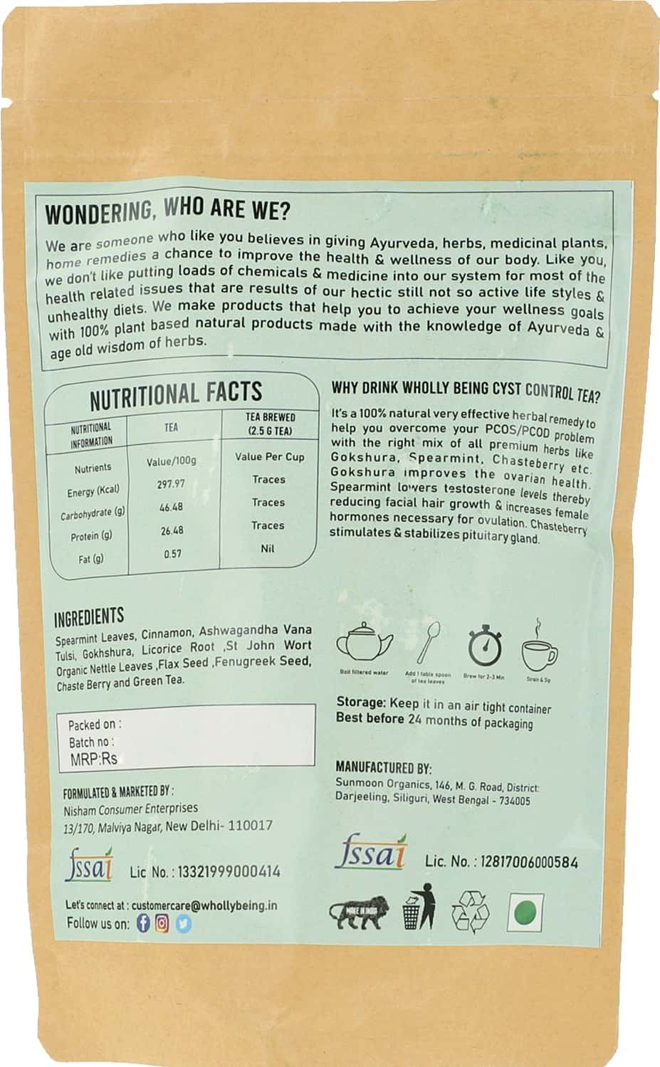 Buy WHOLLY BEING CYST CONTROL TEA 100GM LOOSE TEA Online & Get Upto 60% ...