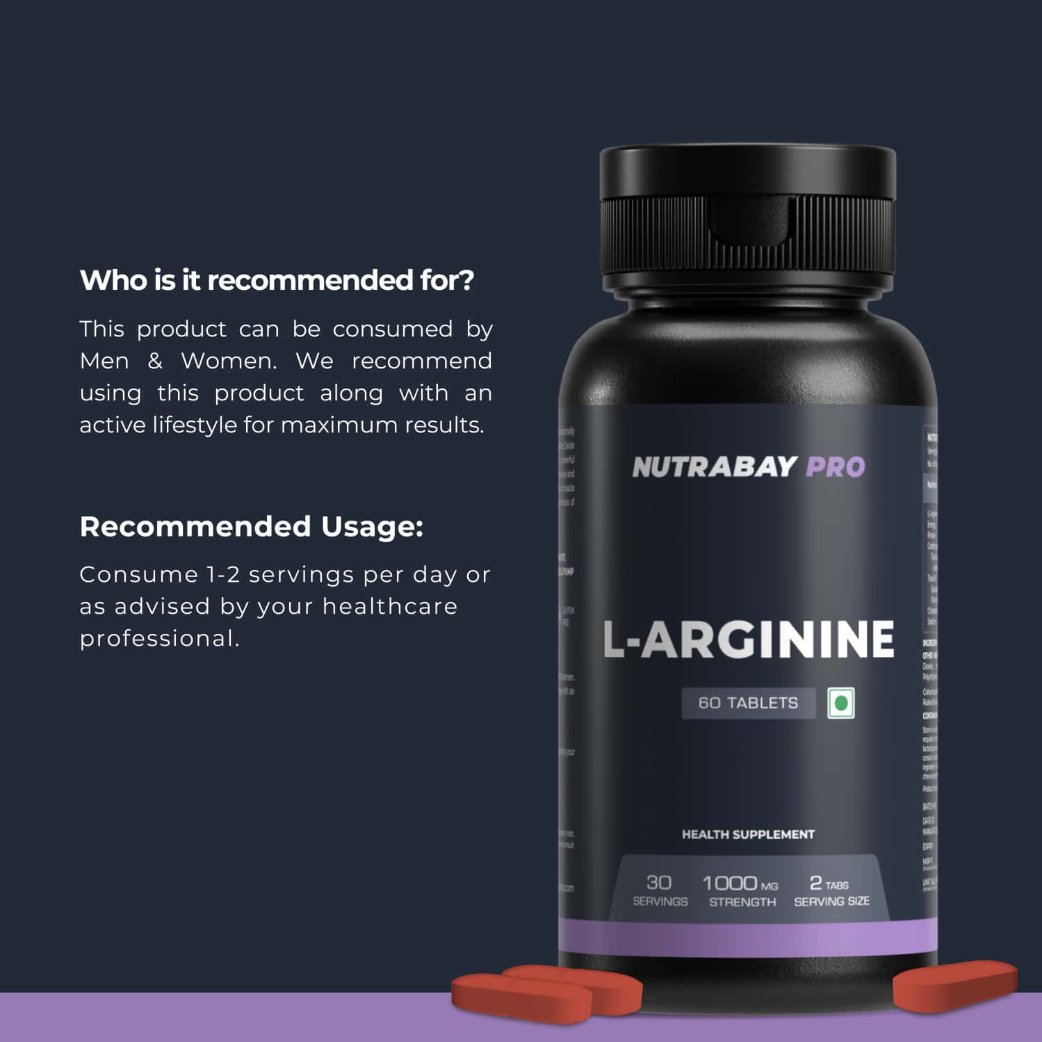 Buy NUTRABAY PRO L-ARGININE CAPSULES 1000MG 60 VEG CAPS Online & Get ...