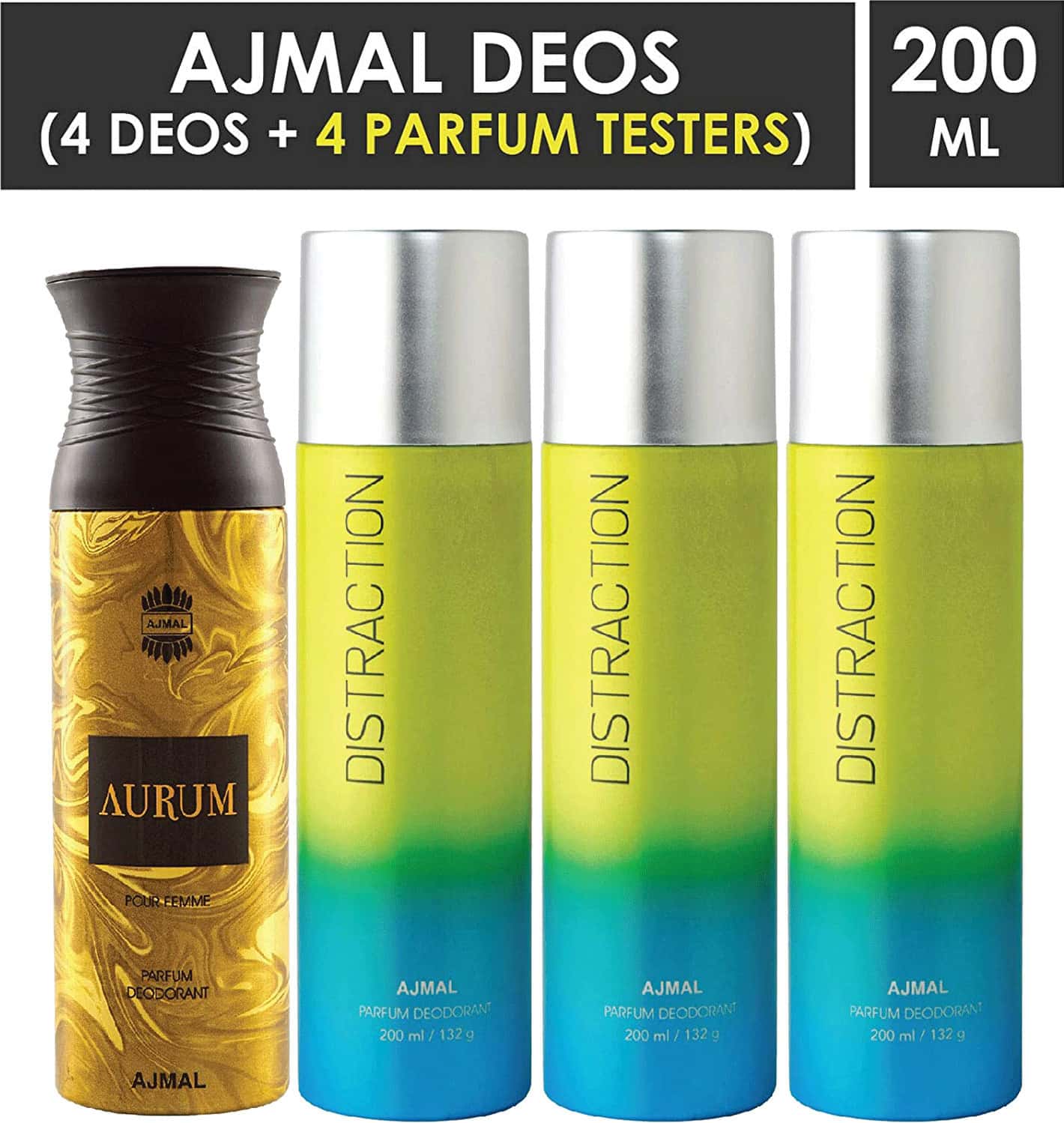 Buy AJMAL 1 AURUM FEMME FOR WOMEN AND 3 DISTRACTION FOR MEN & WOMEN ...