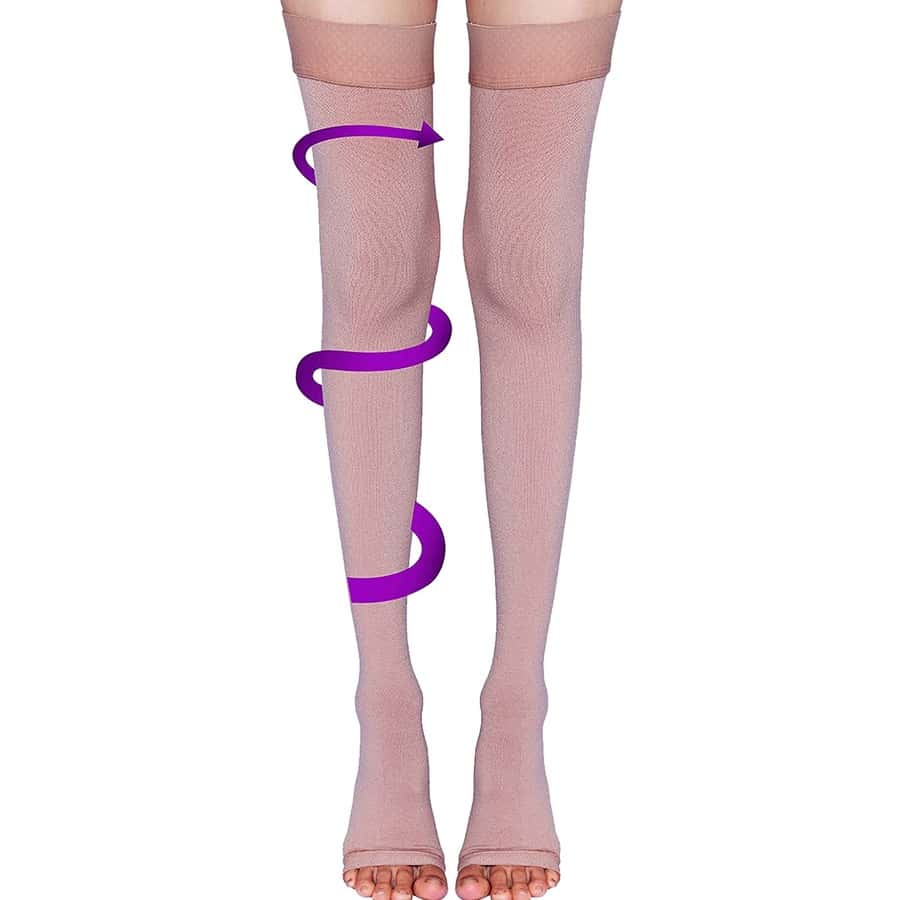 Buy TYNOR MEDICAL COMPRESSION STOCKING THIGH HIGH CLASS 2 (PAIR) BEIGE ...