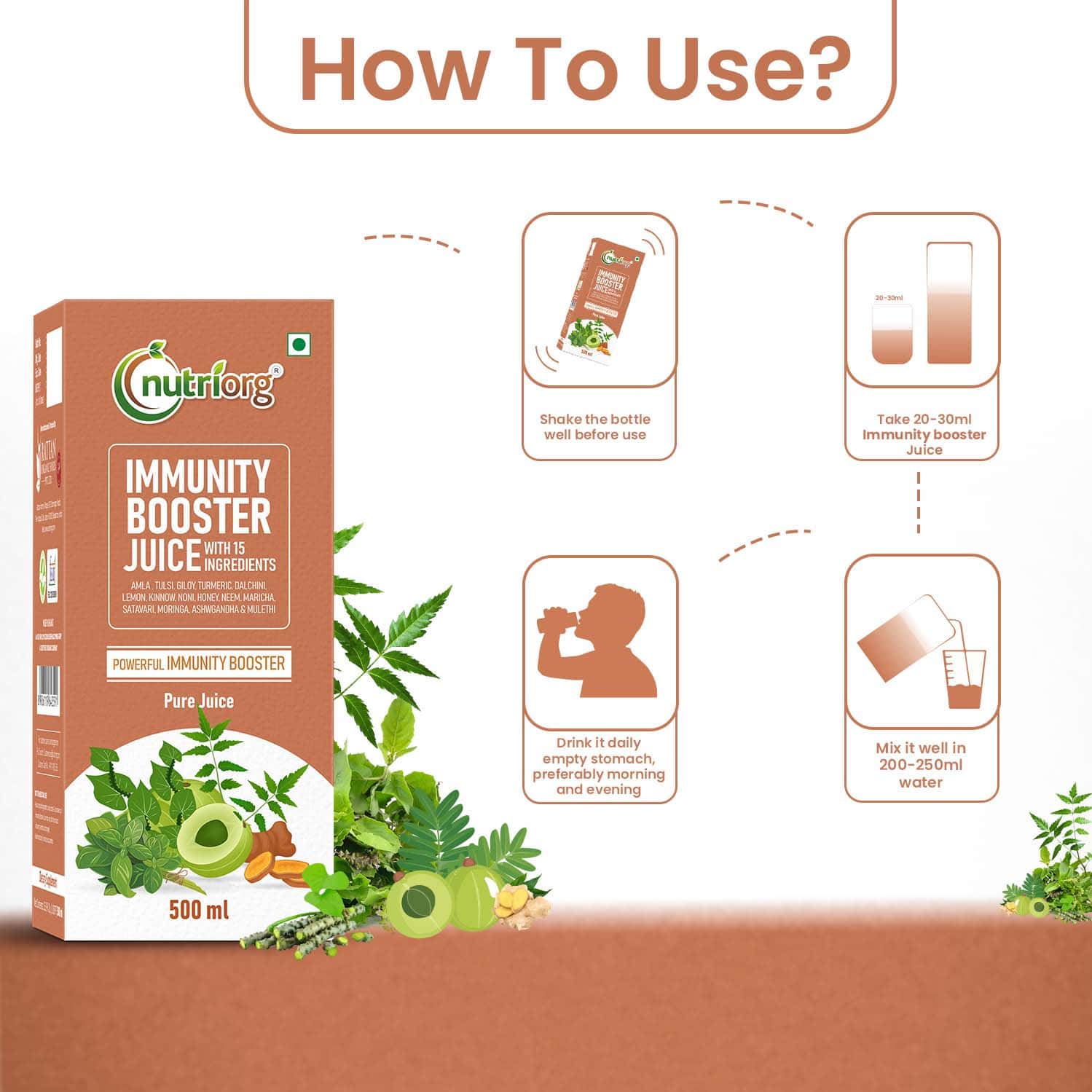Buy NUTRIORG IMMUNITY BOOSTER JUICE 250 ML Online & Get Upto 60% OFF at ...