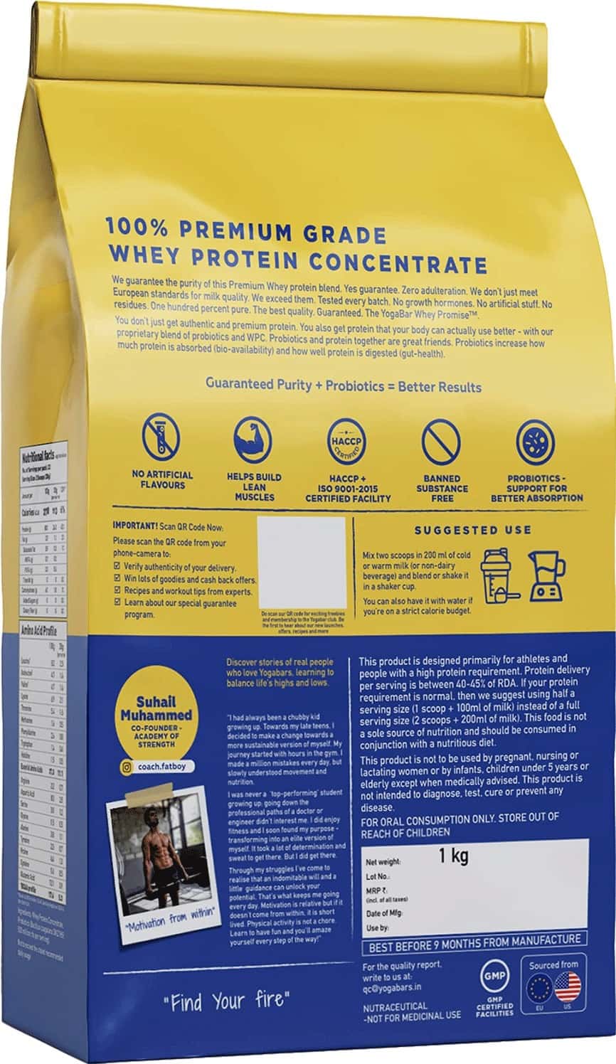 Buy YOGA BAR WHEY PROTEIN PLAIN 1KG Online & Get Upto 60% OFF at PharmEasy