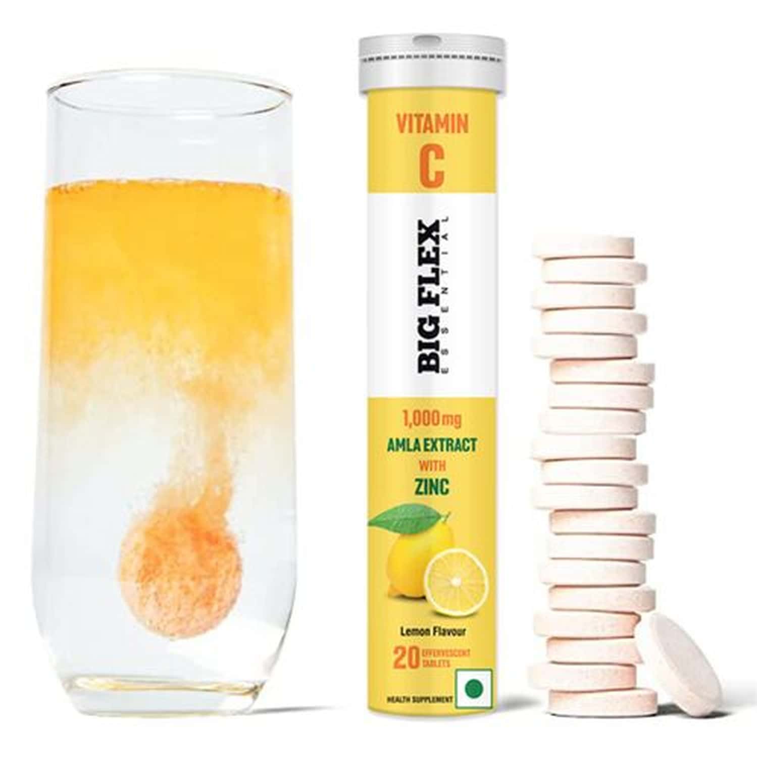 Buy BIGFLEX VITAMIN-C 1000MG NATURAL AMLA EXTRACT + 10MG ZINC|PACK OF 3 ...