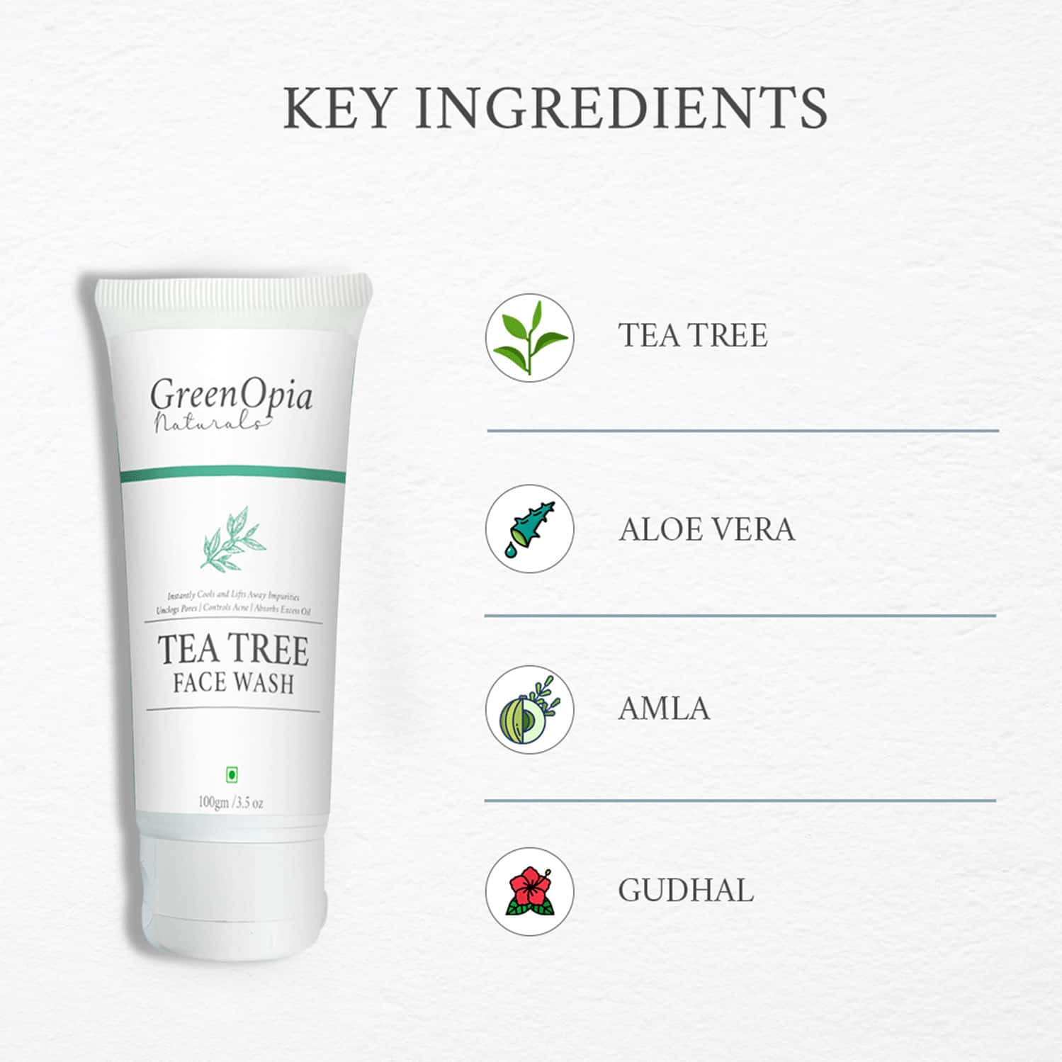 Buy GREENOPIA TEA TREE FACE WASH PACK OF 2 Online & Get Upto 60% OFF at PharmEasy