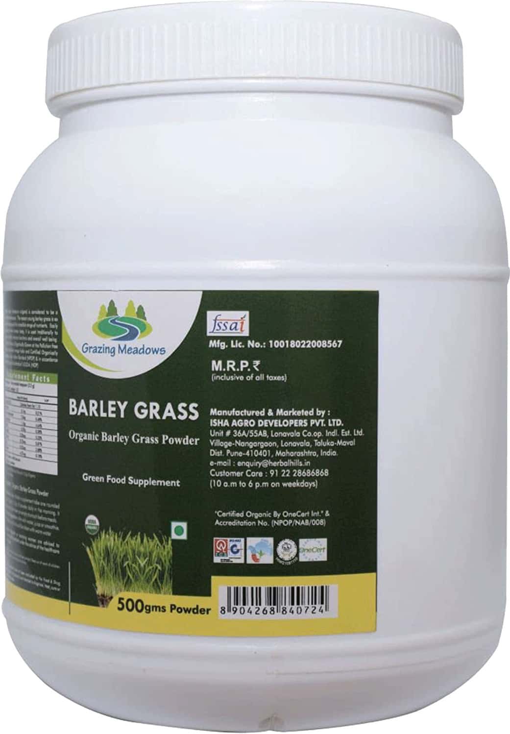 Buy GRAZING MEADOWS BARLEY GRASS 500 GMS POWDER (PACK OF 4) Online ...