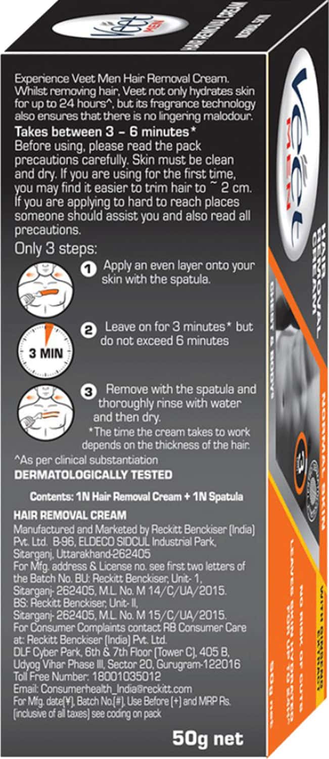 Buy VEET HAIR REMOVAL CREAM FOR MEN - NORMAL SKIN, 50 G Online & Get ...