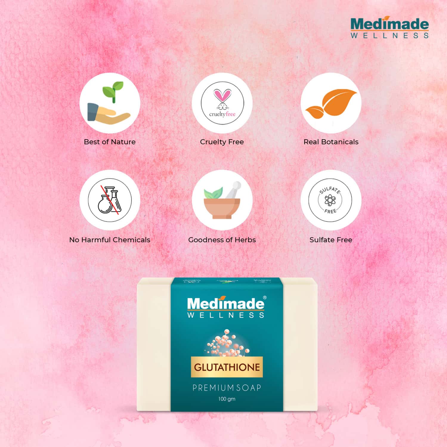 Buy MEDIMADE GLUTATHIONE PREMIUM SOAP - 100 GM X 3 ( PACK OF 3 ) Online ...