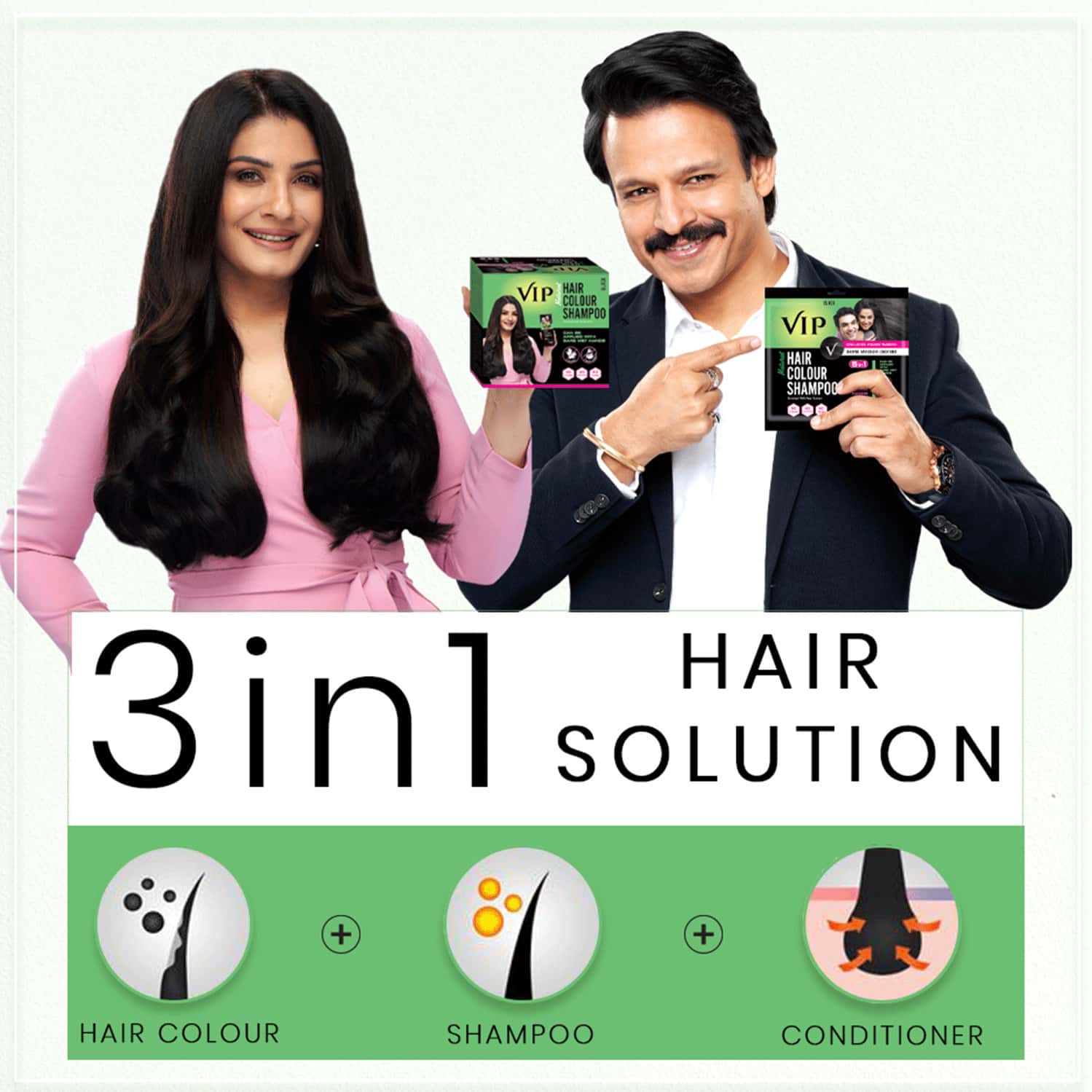 Buy VIP HAIR COLOUR SHAMPOO 40ML BLACK (PACK OF 3) - INSTANT HAIR COLOR ...