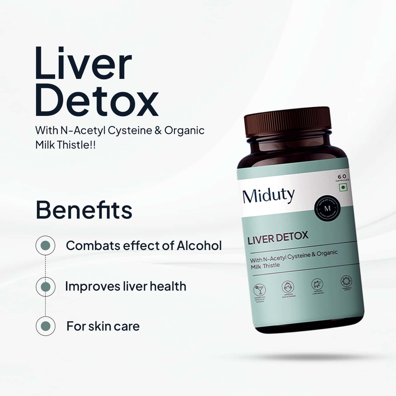 Buy MIDUTY PALAK NOTES LIVER DETOX SUPPLEMENT MILK THISTLE FATTY LIVER ...