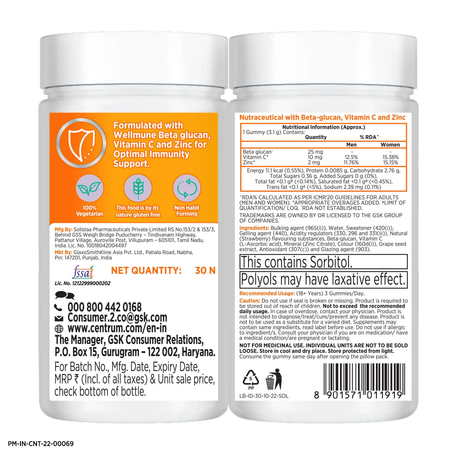 Buy CENTRUM IMMUNE DEFENCE GUMMIES 30S 100% VEG WORLD'S NO 1 ...