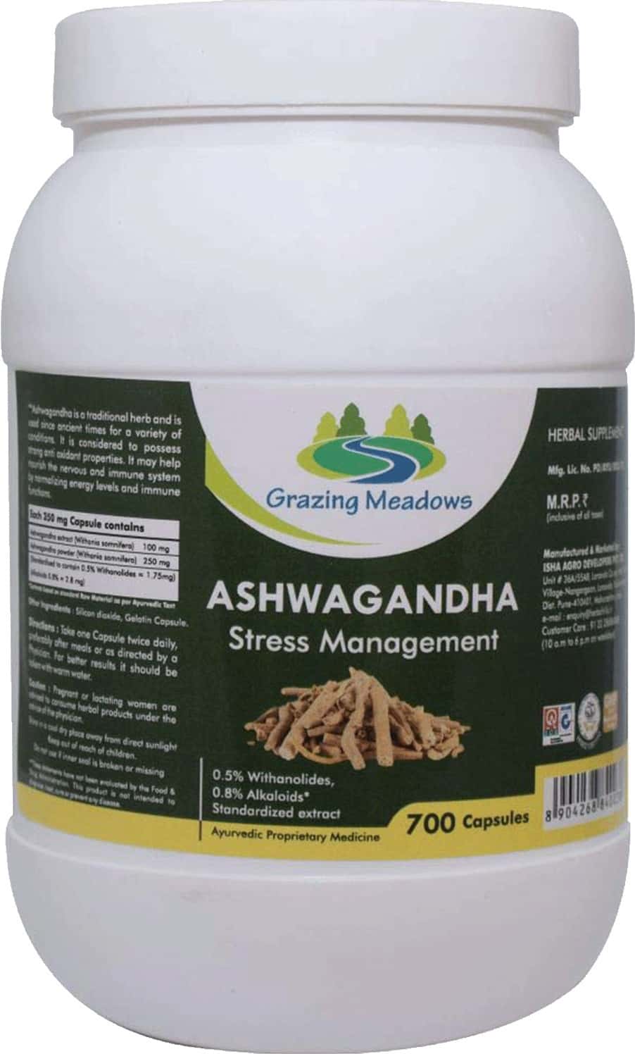 Buy AYUR CHAMP ASHWAGANDHA CAPSULES - 240MG - 700 CAPSULES VALUE PACK ...