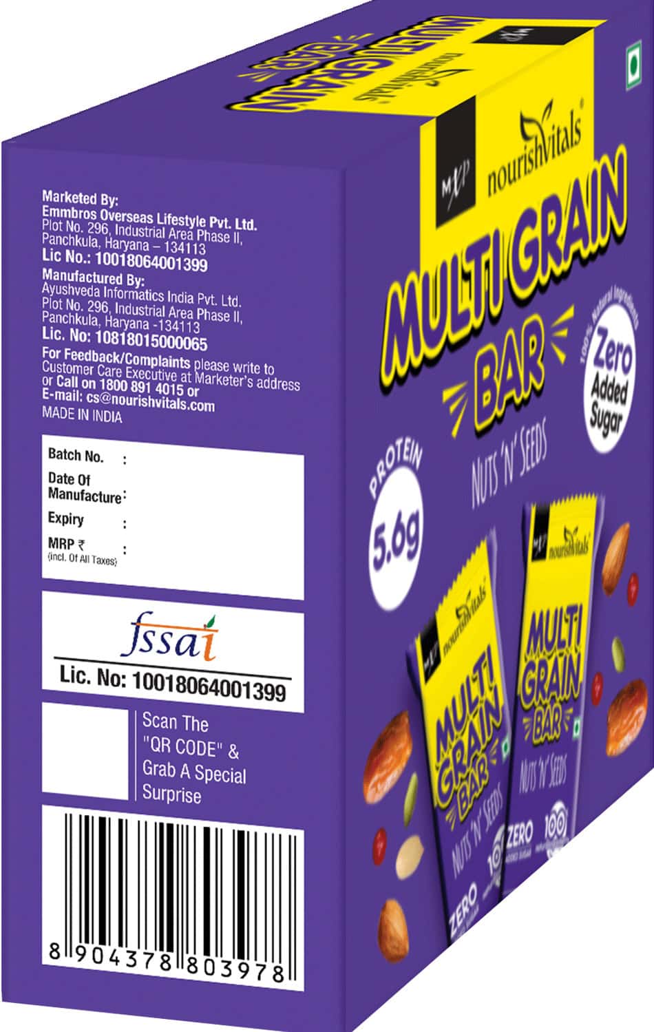 Buy NOURISHVITALS MULTIGRAIN NUTS N SEEDS BAR 100% NATURAL PLANT RICH ...