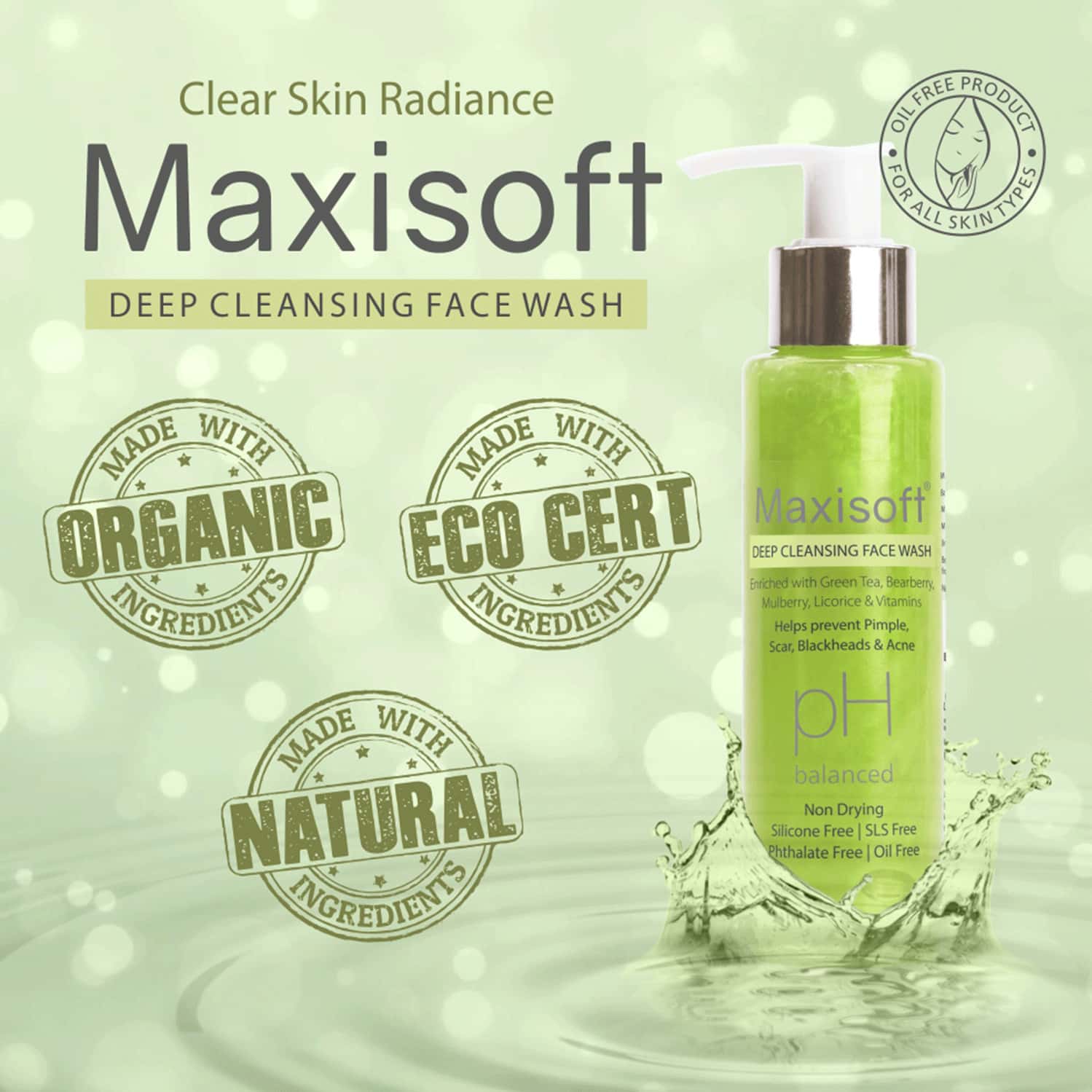 Buy MAXISOFT DEEP CLEANSING FACE WASH (100 ML - PACK OF 3) Online & Get ...