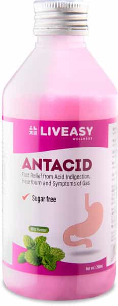 Buy LIVEASY WELLNESS ANTACID MINT FLAVOUR SUGAR FREE BOTTLE OF 200ML ...