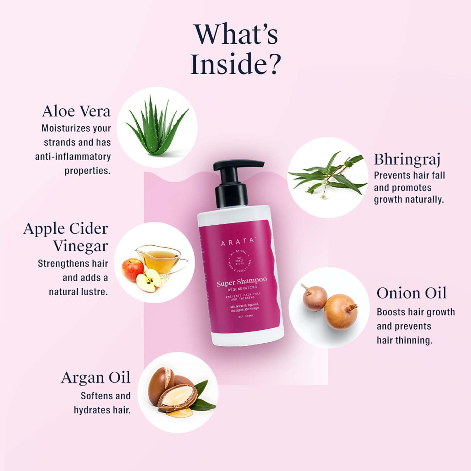 Buy ARATA NATURAL REGENERATING 5 IN 1 ANTI-HAIRFALL SUPER SHAMPOO (300 ...