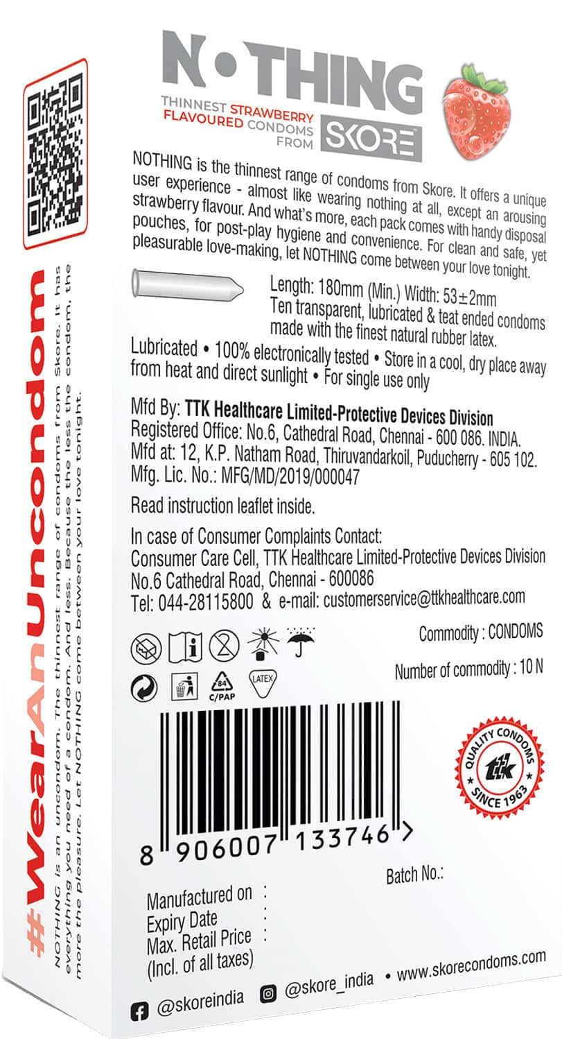 Buy SKORE NOTHING STRAWBERRY 10 Online & Get Upto 60% OFF at PharmEasy