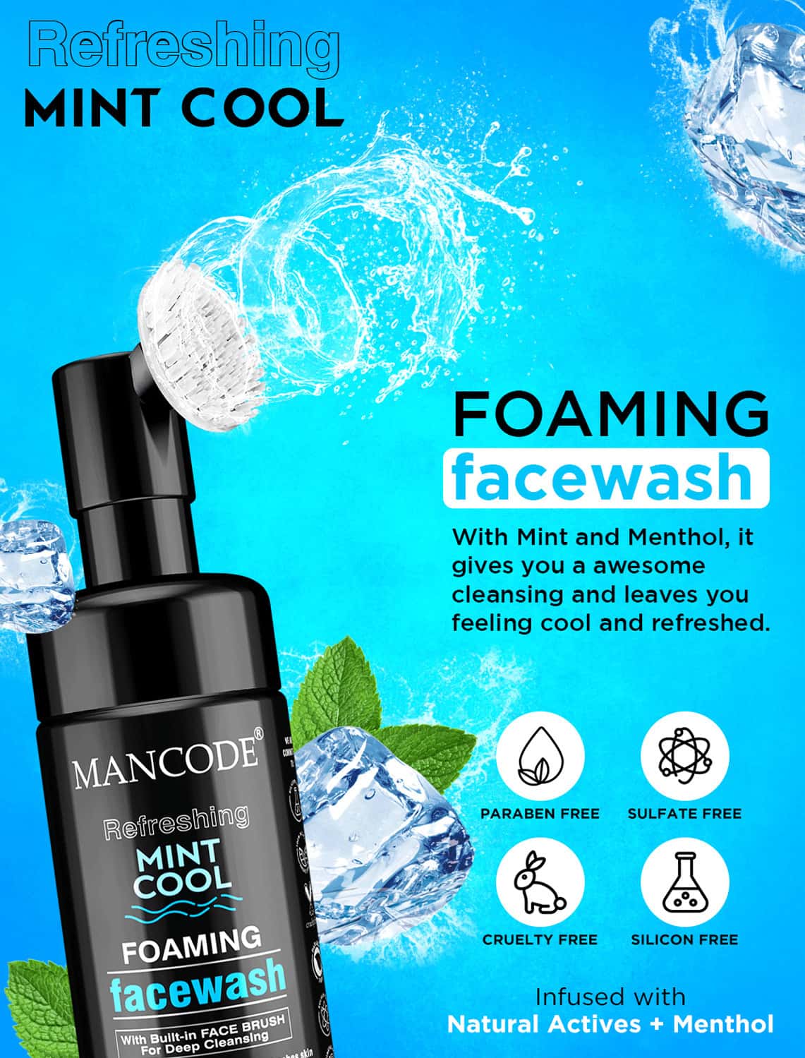 Buy MANCODE REFRESHING MINT COOL FOAMING FACE WASH 150ML Online & Get ...