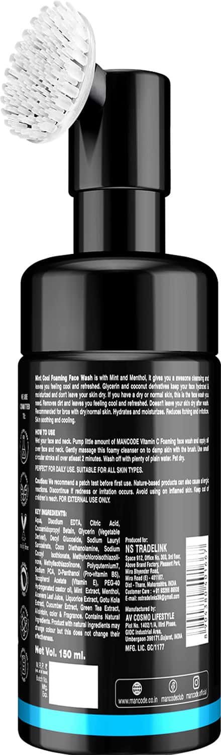 Buy MANCODE REFRESHING MINT COOL FOAMING FACE WASH, 150ML Online & Get Upto 60% OFF at PharmEasy