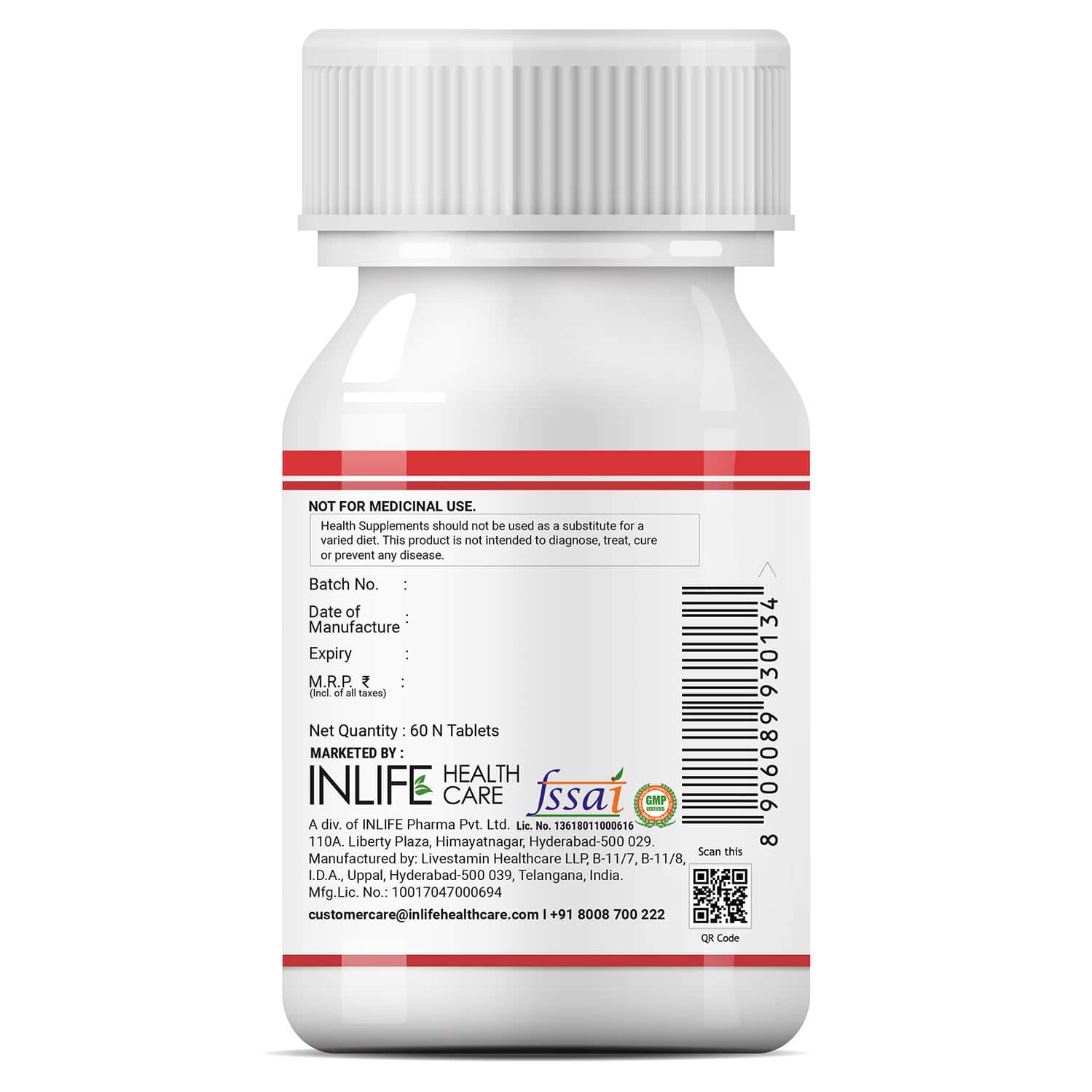 Buy INLIFE IRON FOLIC ACID SUPPLEMENT (60 TABLETS) Online & Get Upto 60 ...