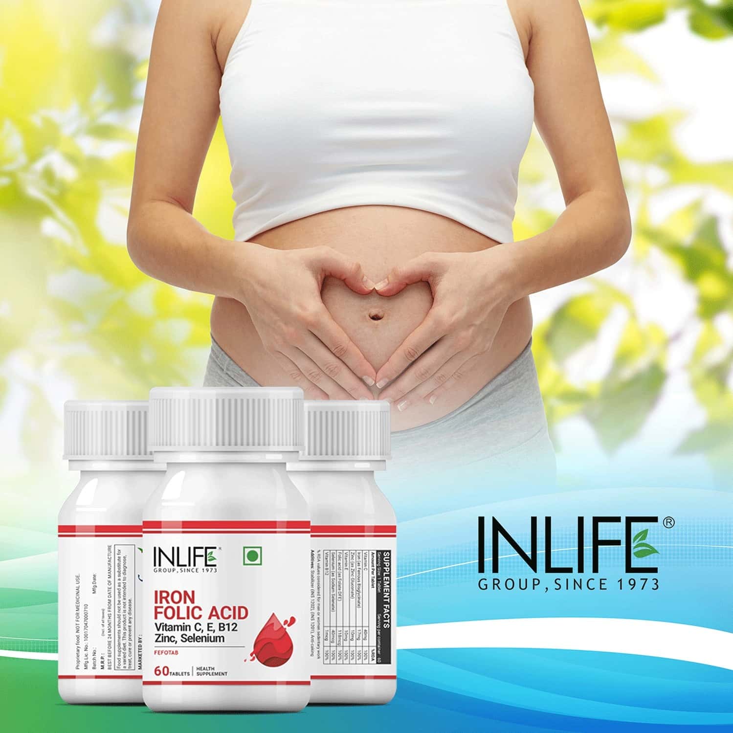 Buy INLIFE IRON FOLIC ACID SUPPLEMENT (60 TABLETS) Online & Get Upto 60 ...