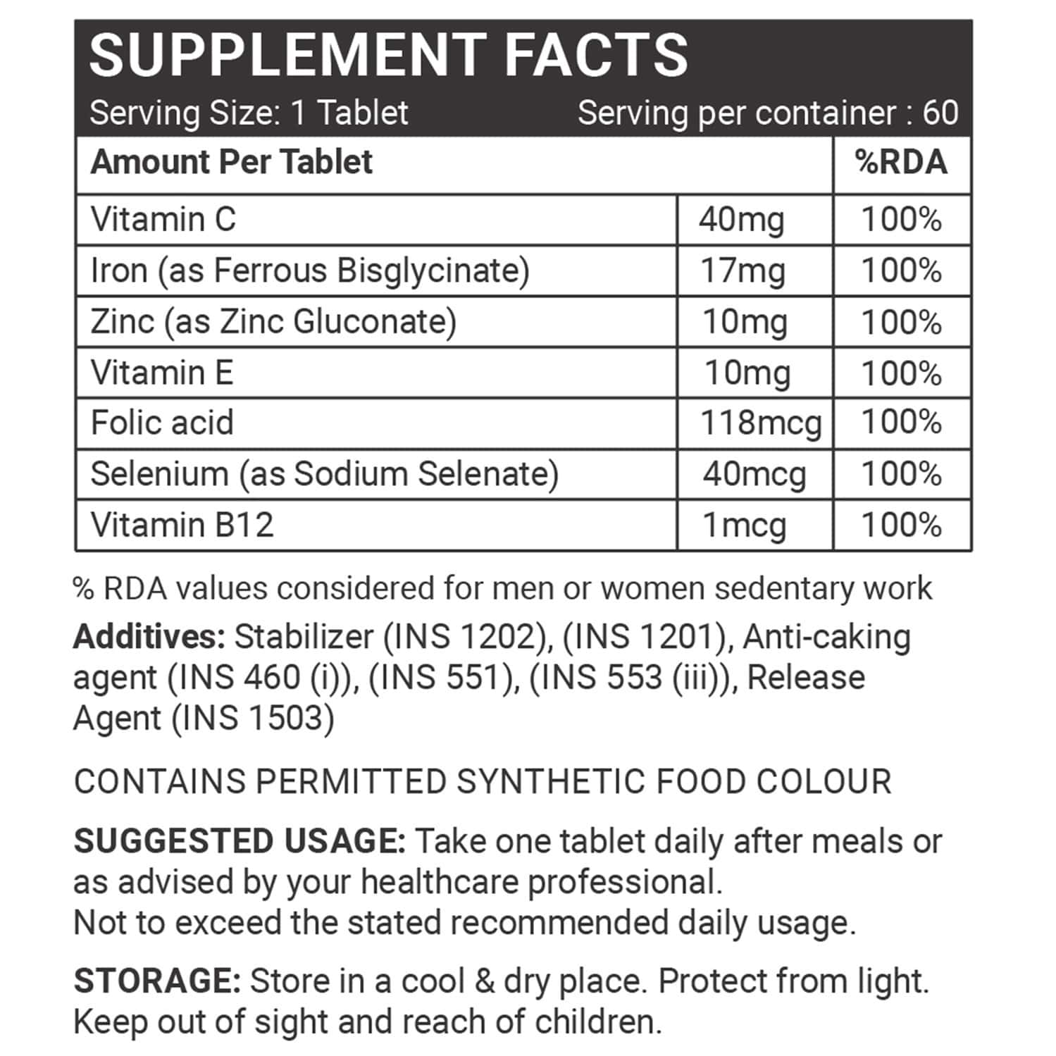 Buy INLIFE IRON FOLIC ACID SUPPLEMENT (60 TABLETS) Online & Get Upto 60 ...