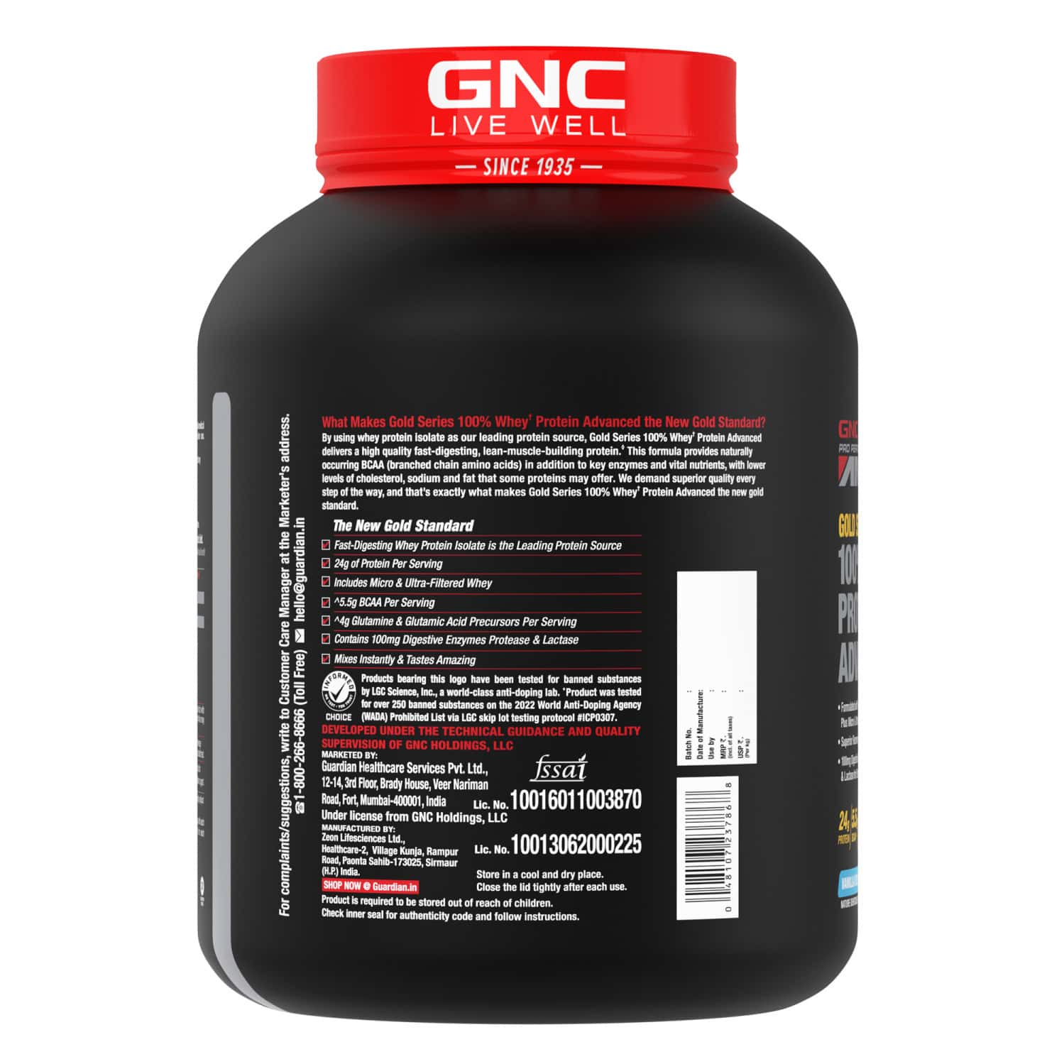 Buy GNC AMP GOLD SERIES 100% WHEY PROTEIN ADVANCED (VANILLA, 4 LBS ...