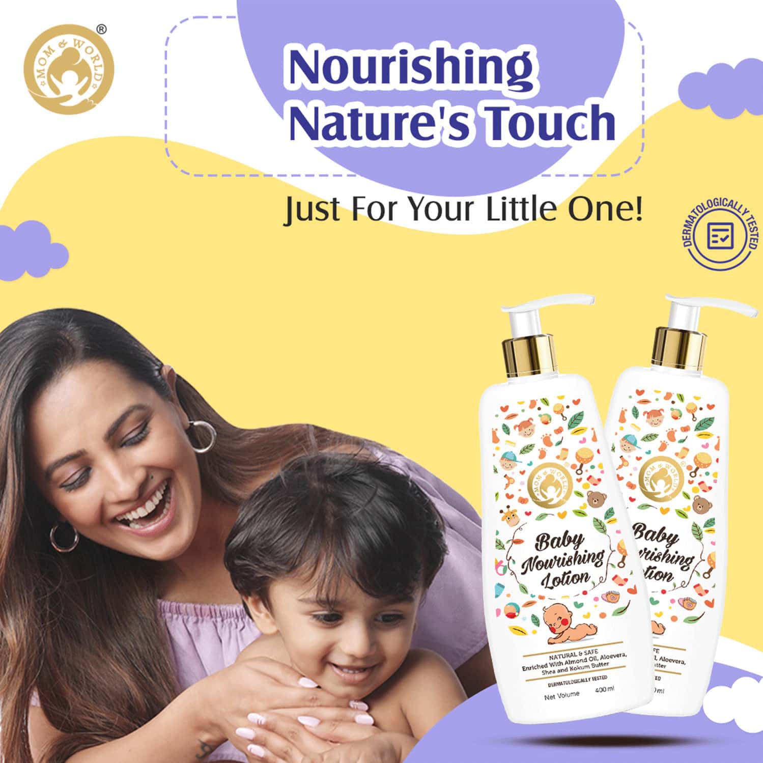 Buy MOM & WORLD BABY NOURISHING LOTION,FOR BABY,NATURAL & SAFE,ENRICHED ...