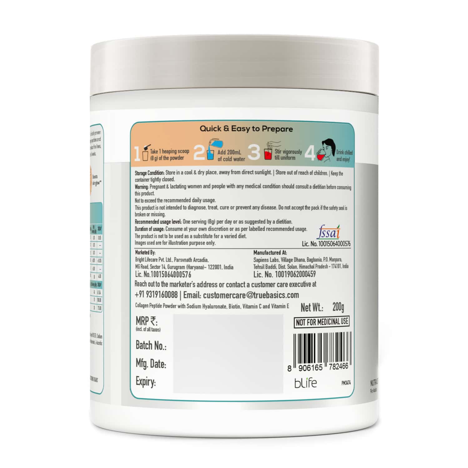 Buy TRUEBASICS COLLASKIN, MARINE COLLAGEN PEPTIDES FOR YOUTHFUL GLOWING ...