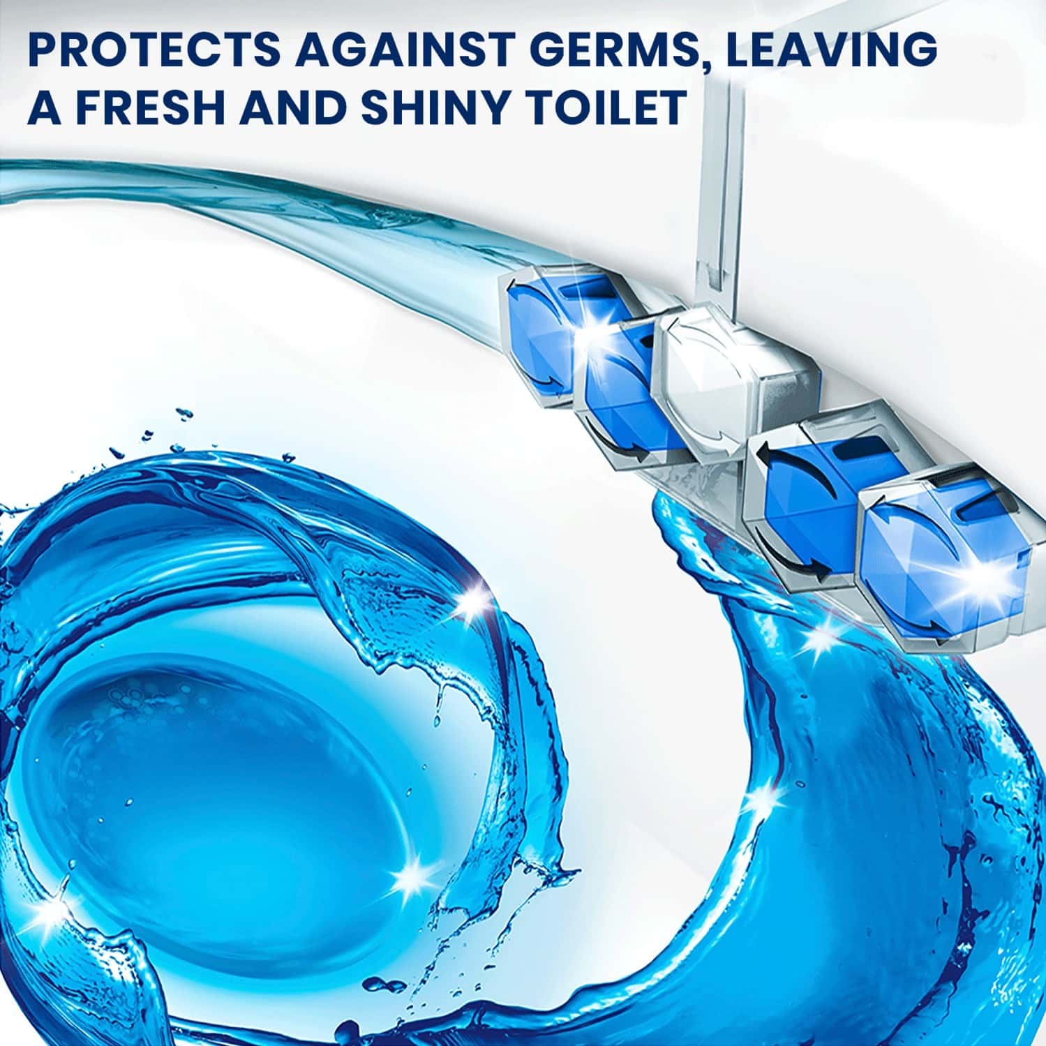 Buy DOMESTOS POWER 5 TOILET RIM BLOCK OCEAN LIMESCALE REMOVAL WITH LONG ...