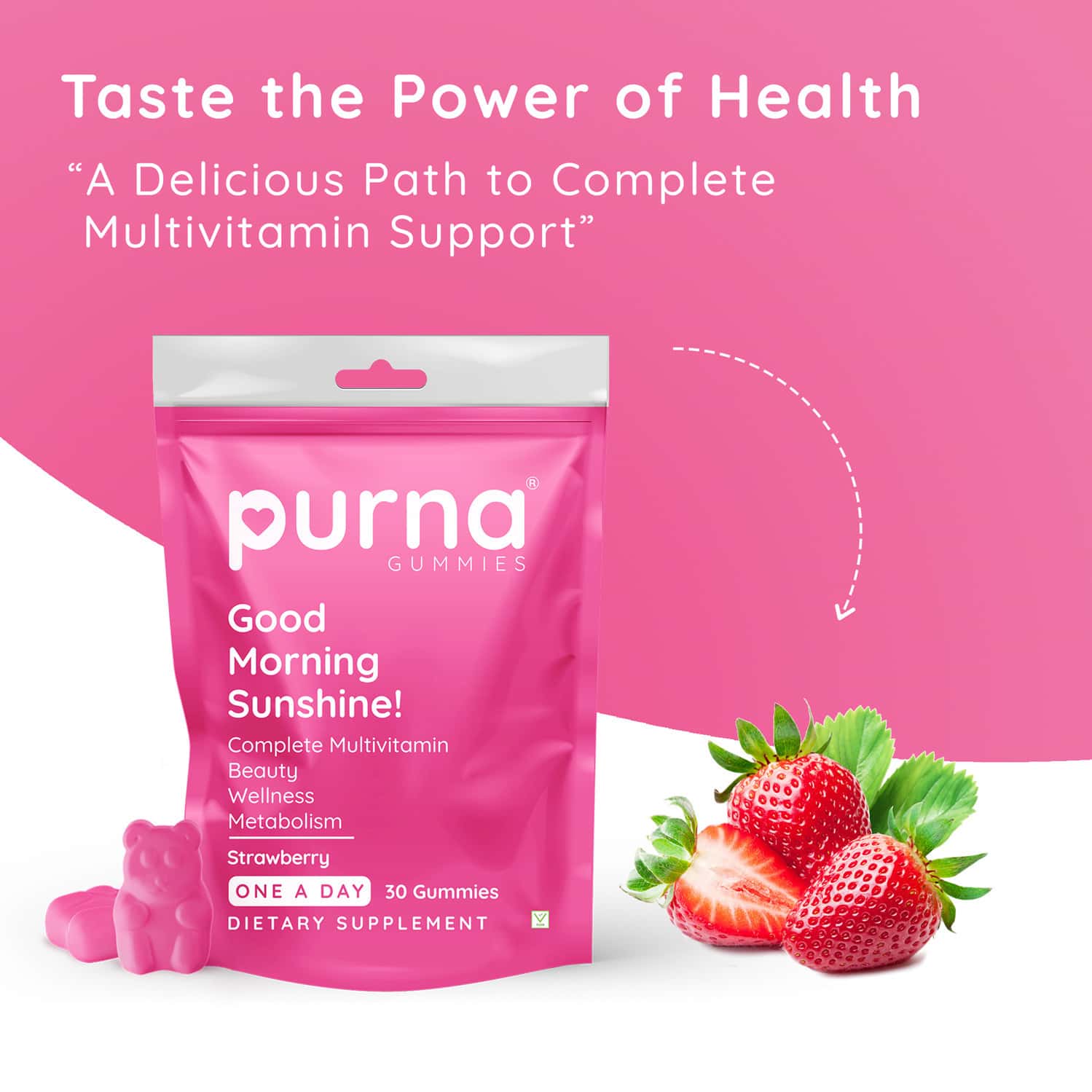 Buy PURNA GUMMIES COMPLETE BEAUTY MULTIVITAMIN STRAWBERRY GUMMIES - 30 ...
