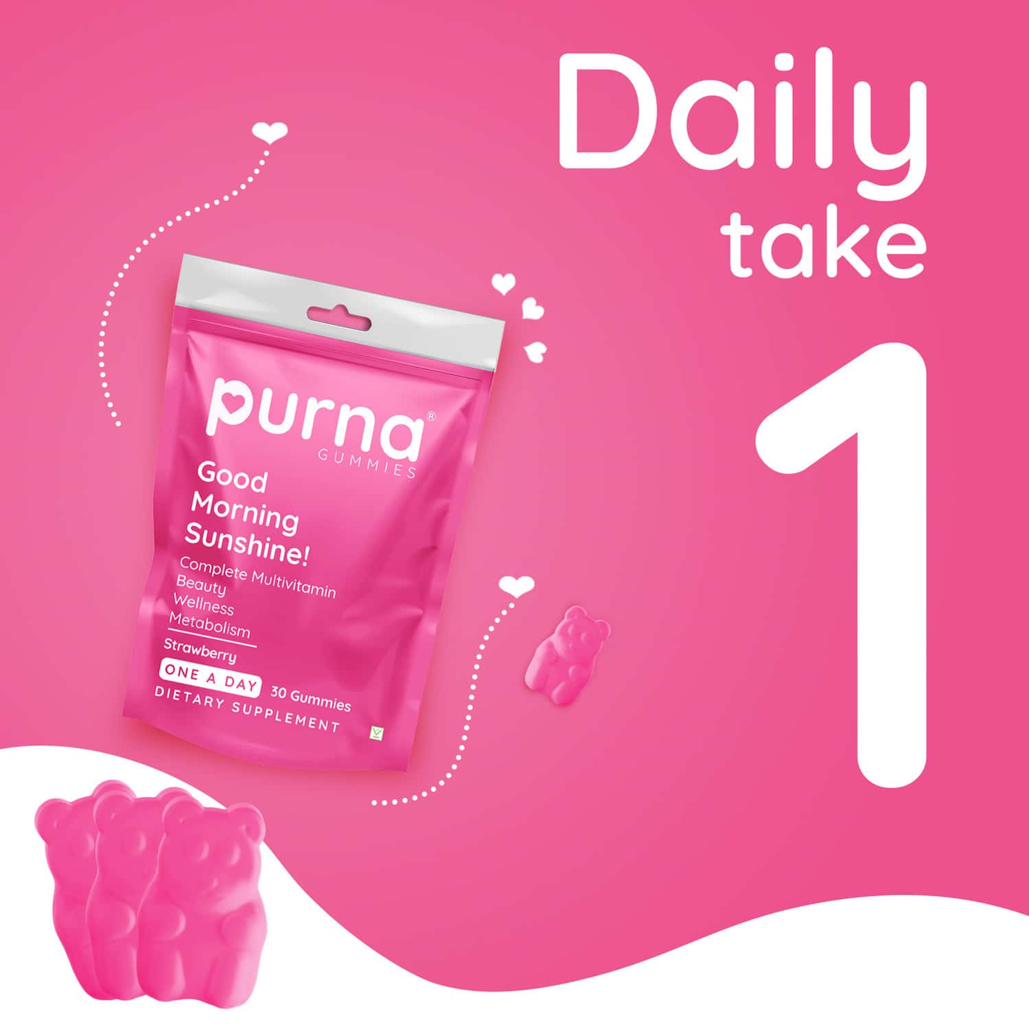 Buy PURNA GUMMIES COMPLETE BEAUTY MULTIVITAMIN STRAWBERRY GUMMIES - 30 ...