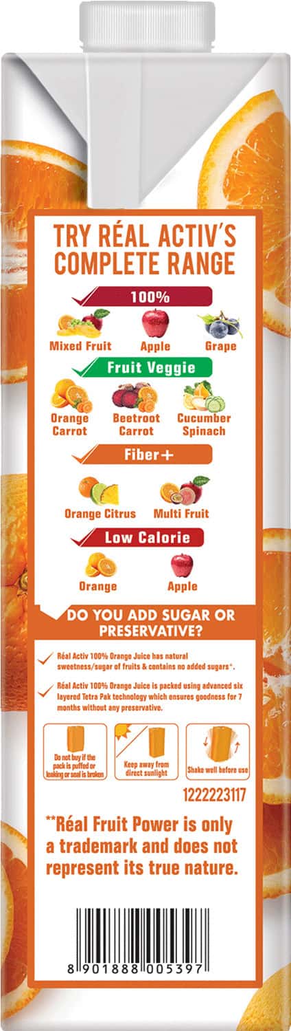 Buy REAL ACTIV ORANGE JUICE-1L Online & Get Upto 60% OFF at PharmEasy